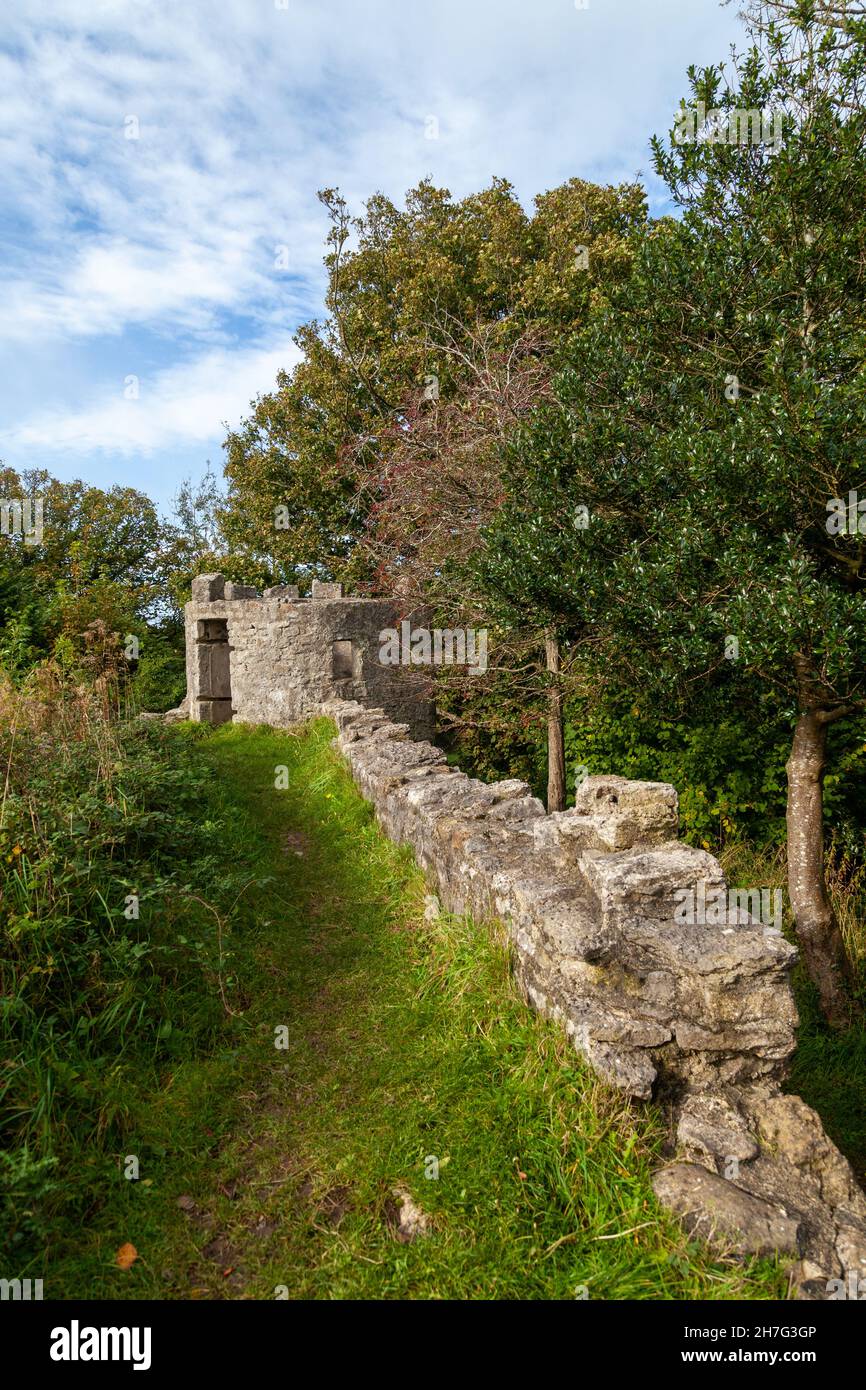 Castell Aberlleiniog Castle ruins. Llangoed, Isle of Anglesey (Ynys Mon ...