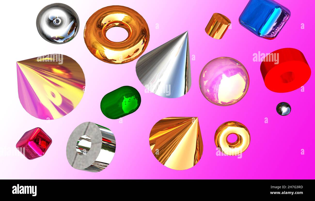 set of 3d geometric shapes Stock Photo - Alamy