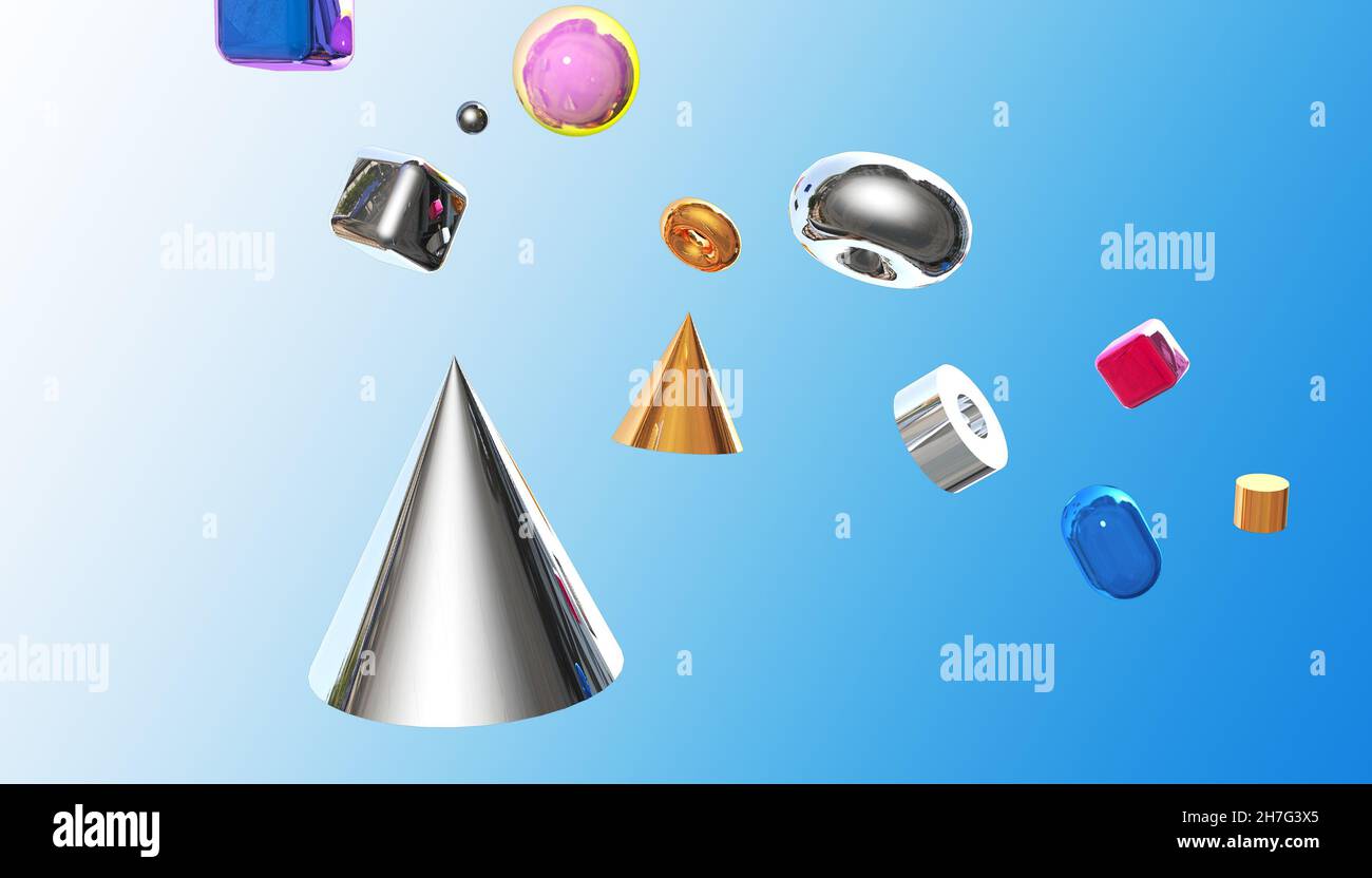 set of 3d geometric shapes Stock Photo - Alamy