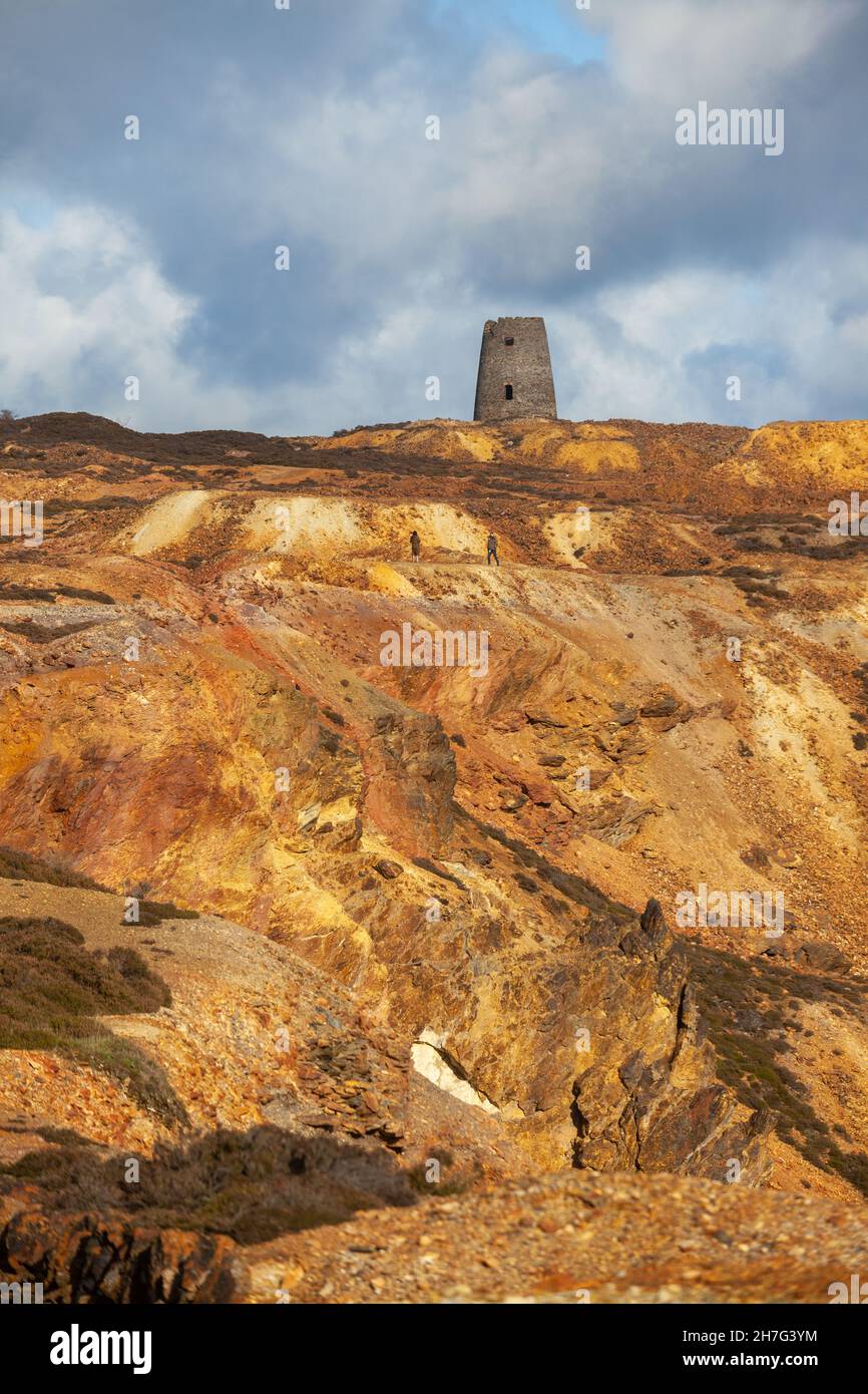 The very colourful disused copper mine at amlwch copper kingdom, Wales ...