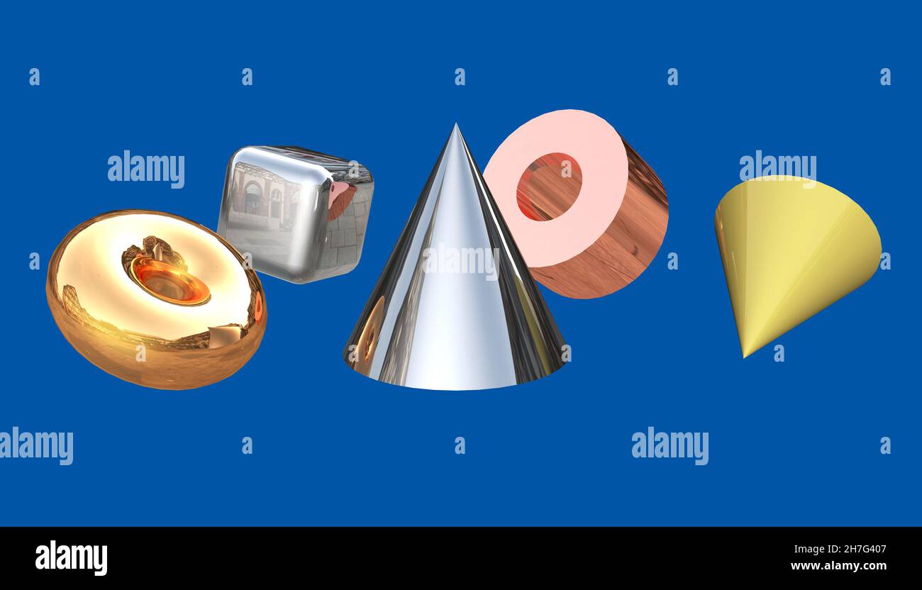 set of 3d geometric shapes Stock Photo - Alamy