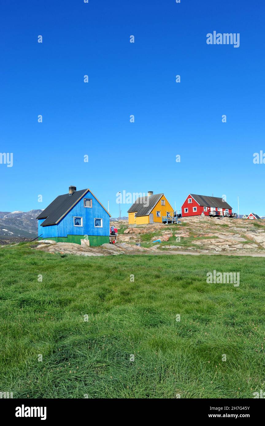 DENMARK. GREENLAND. WEST COAST. PENINSULA OF NUGSSUAQ. SOME HOUSES OF ...