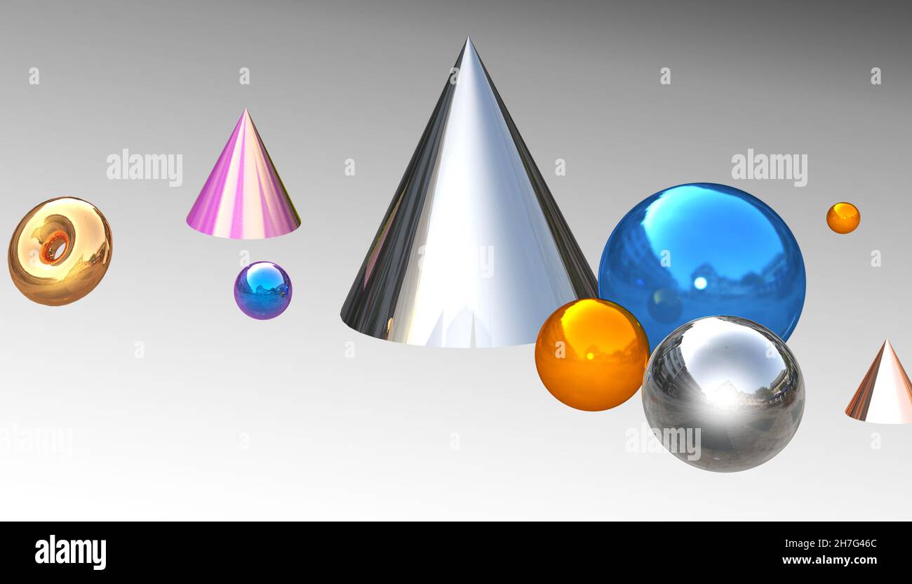 set of 3d geometric shapes Stock Photo - Alamy