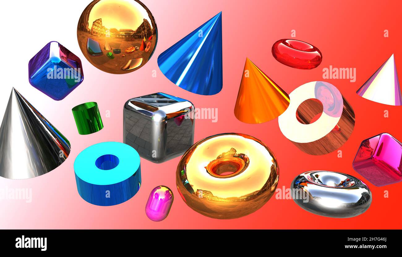 set of 3d geometric shapes Stock Photo - Alamy