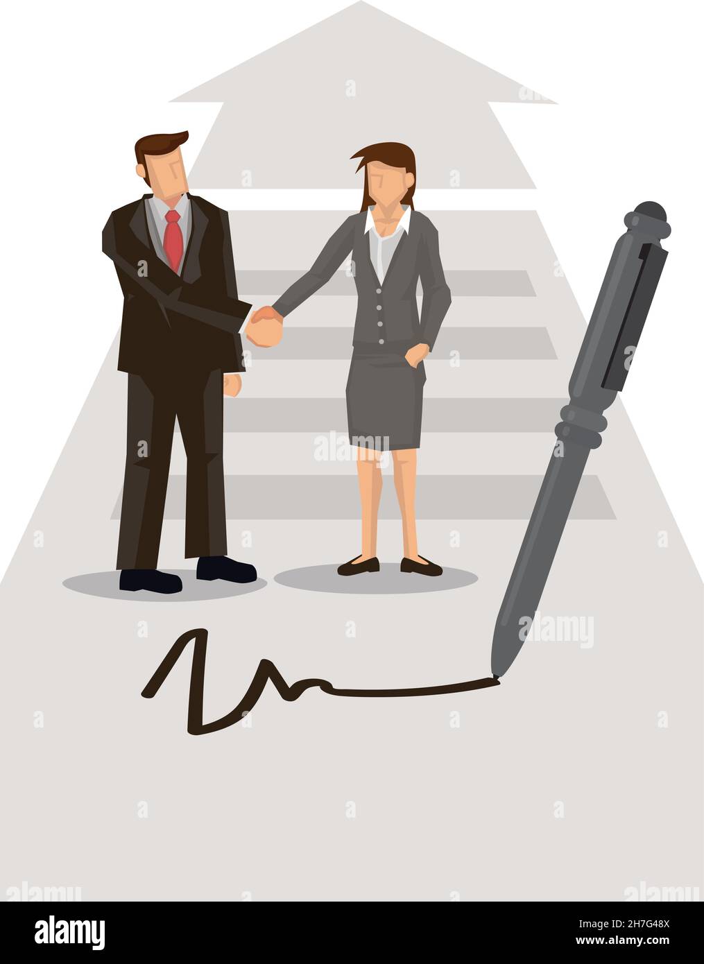 Man signed contract cartoon Stock Vector Images - Alamy