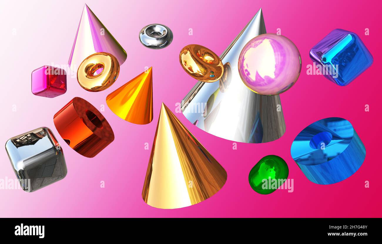 set of 3d geometric shapes Stock Photo - Alamy