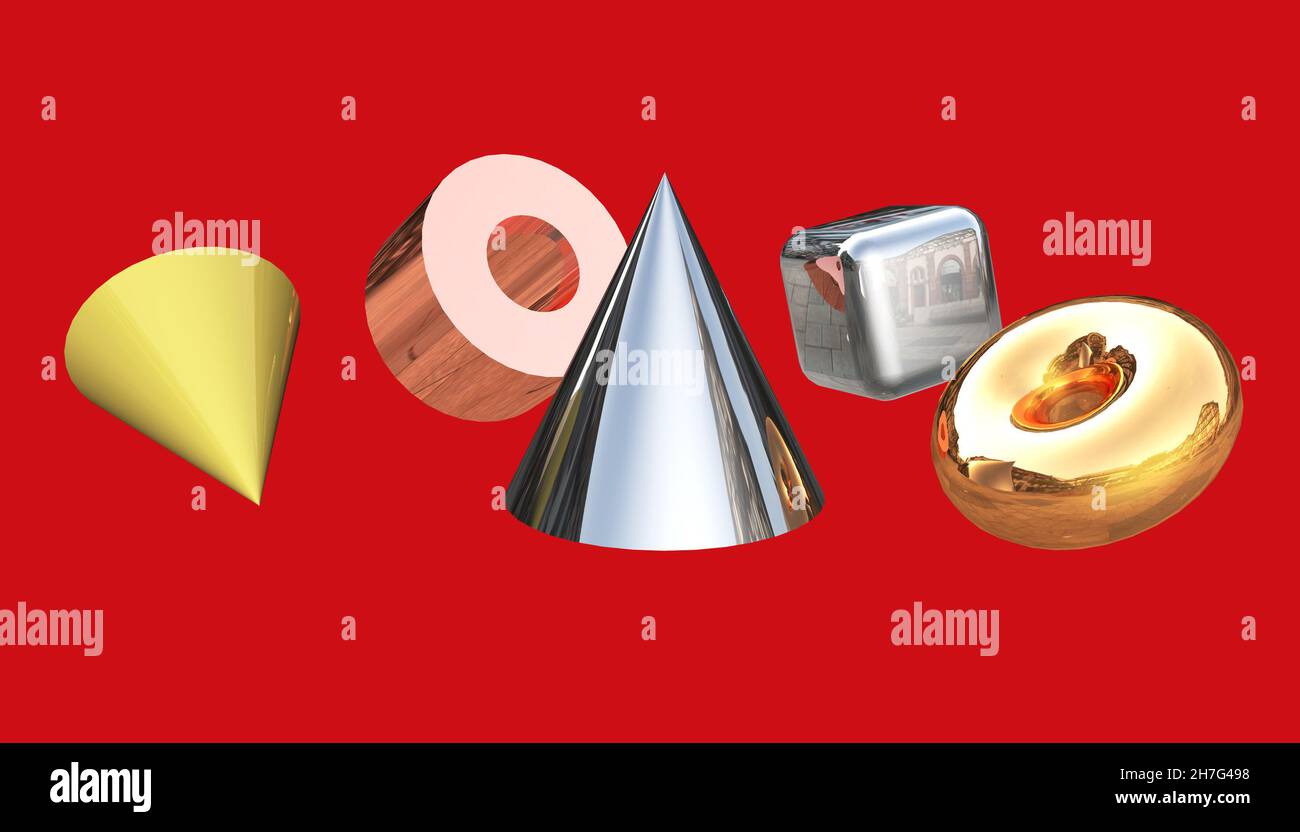 set of 3d geometric shapes Stock Photo - Alamy