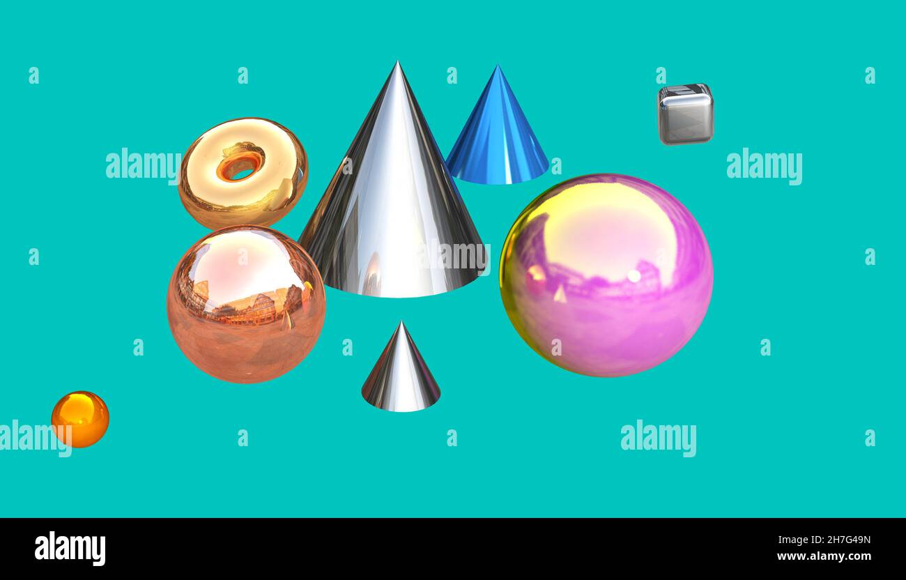 set of 3d geometric shapes Stock Photo - Alamy