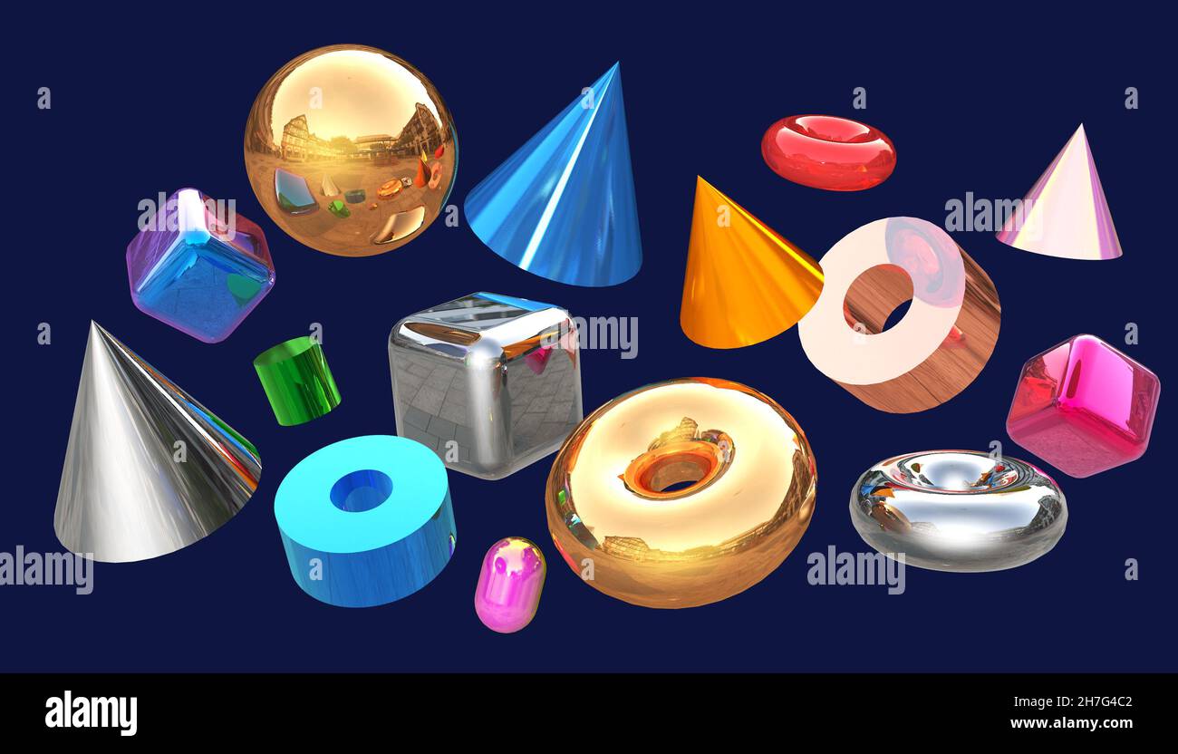 set of 3d geometric shapes Stock Photo - Alamy