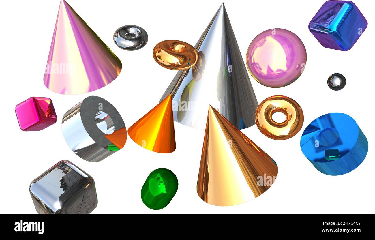 set of 3d geometric shapes Stock Photo - Alamy