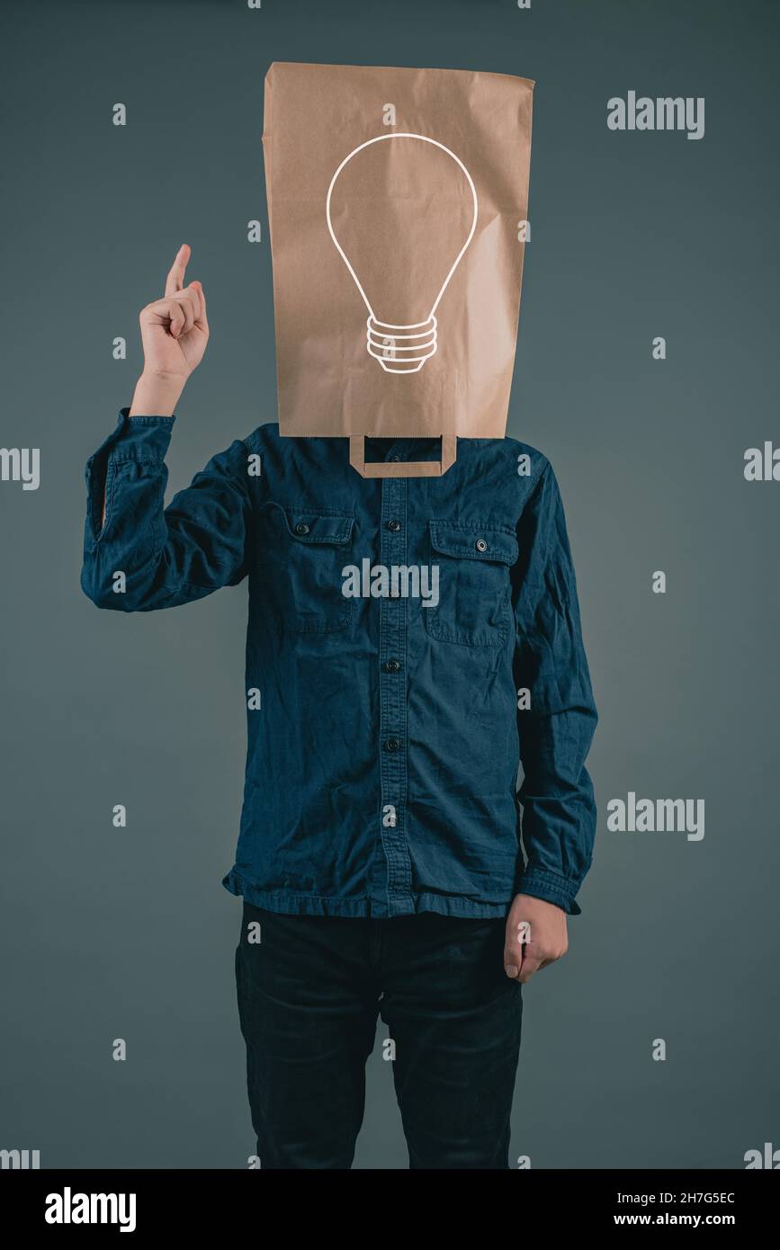 Paper bag head man hi-res stock photography and images - Alamy