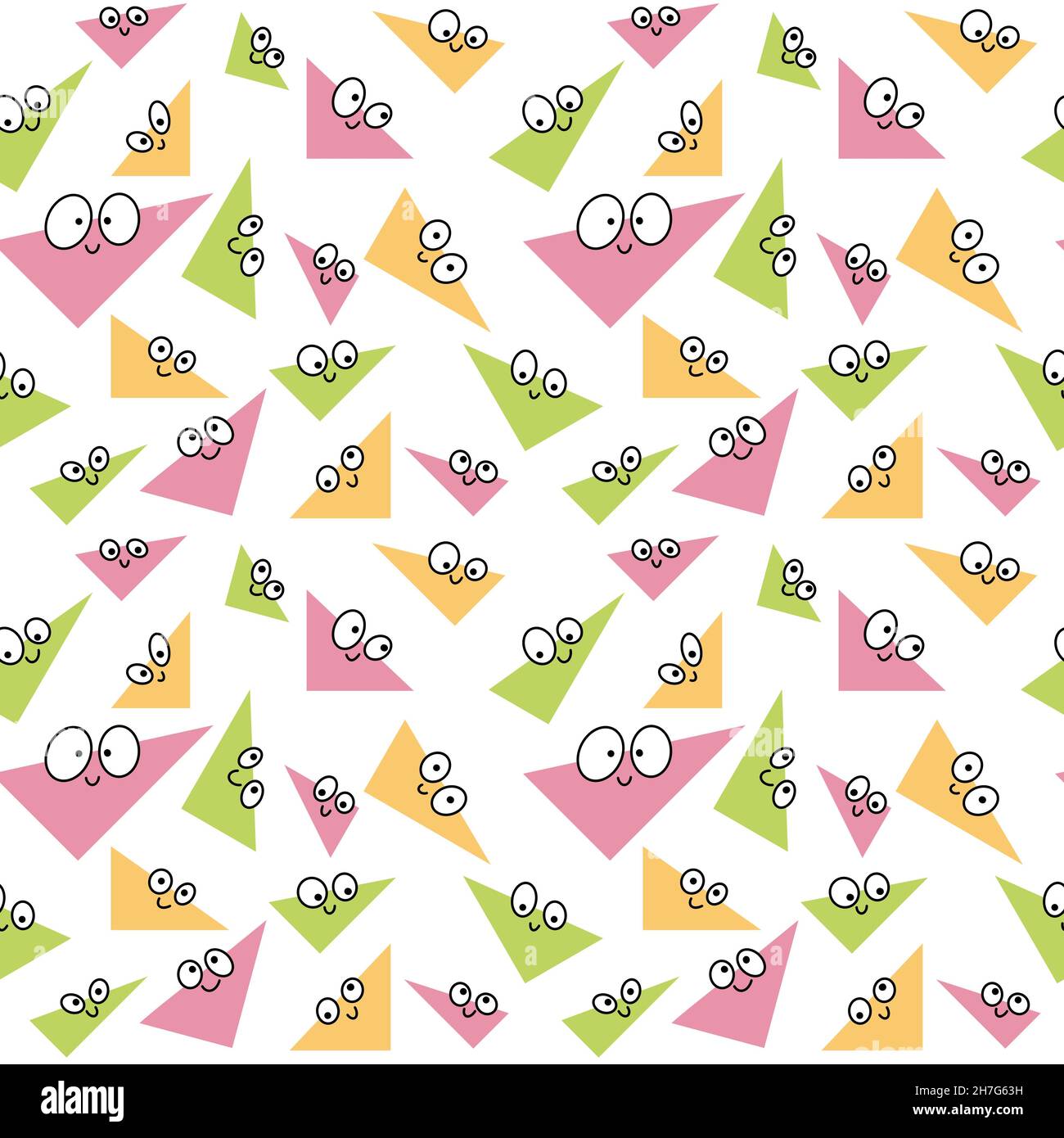 Kids seamless pattern with cartoon triangle for wallpaper and fabrics ...