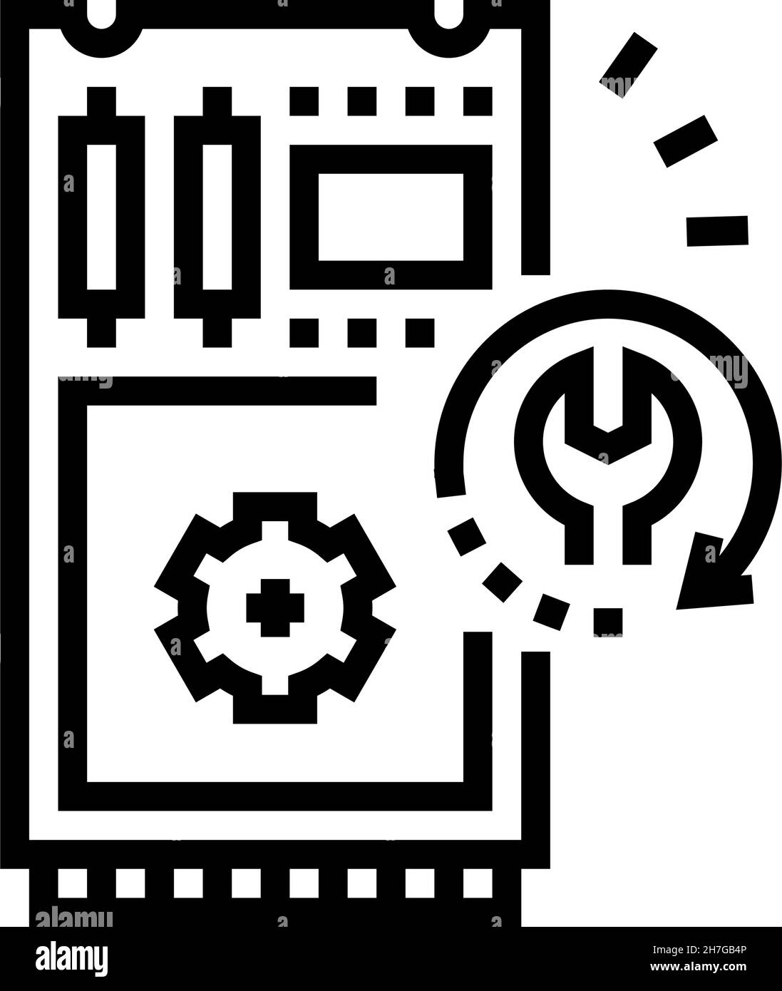 ssd data recovery line icon vector illustration Stock Vector Image ...