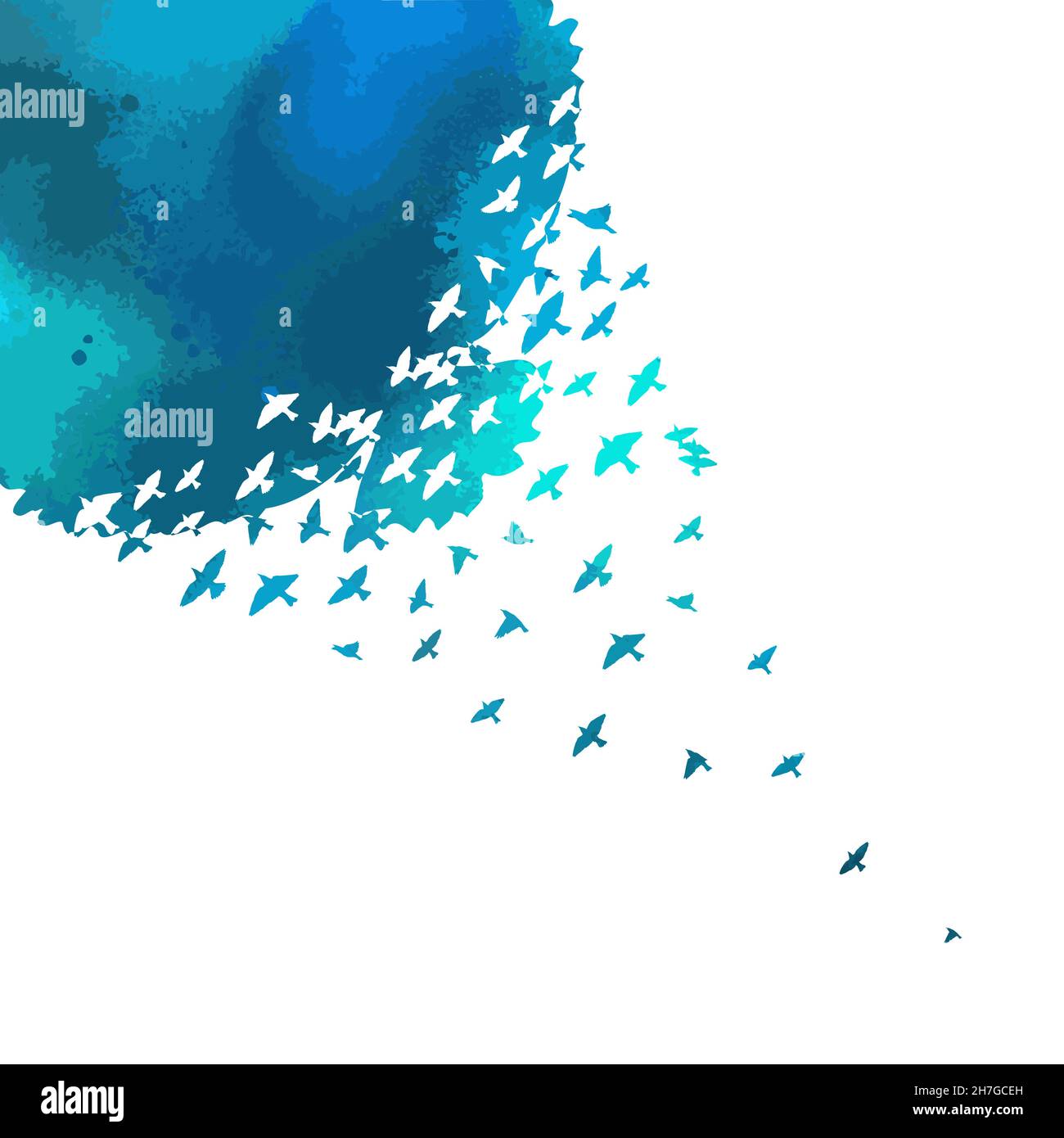 A flock of flying birds. Vector illustration Stock Vector Image & Art ...