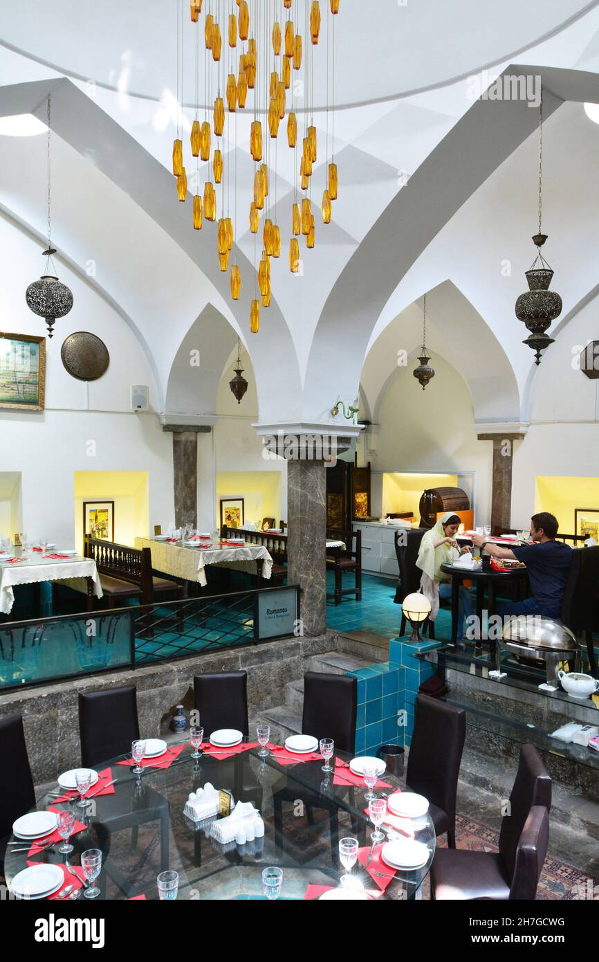 IRAN. ISPAHAN ESFAHAN. THE RESTAURANT "ROMANOS" IN THE ARMENIAN ...