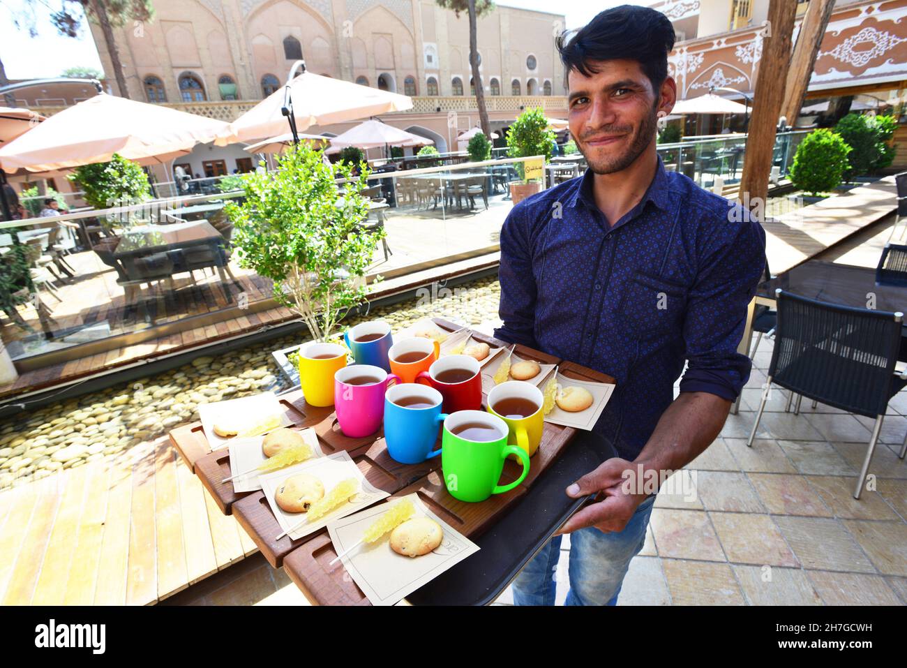 IRAN. ISPAHAN ESFAHAN. THE RESTAURANT "ARCA" IN THE ARMENIAN DISTRICT ...