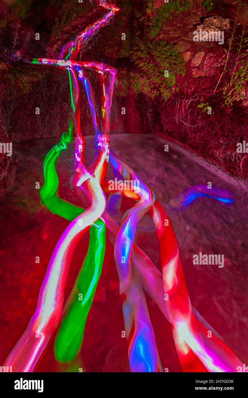 Night photography, and Light Painting technique in a ditch Stock Photo ...
