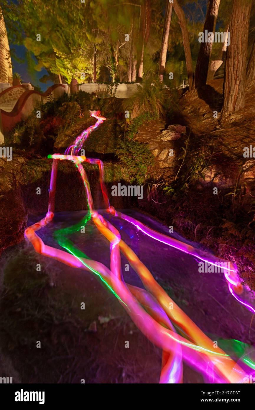 Night photography, and Light Painting technique in a ditch Stock Photo ...