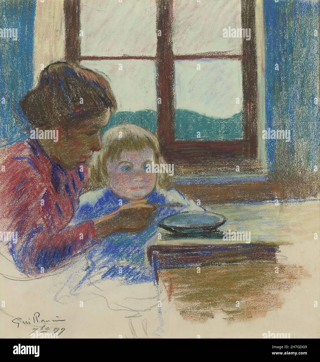 Armand Guillaumin - Madame Guillaumin and Her Son Andre - 1899 Stock ...