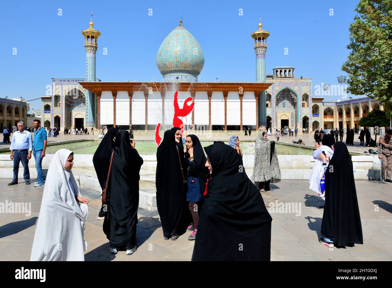 IRAN. SHIRAZ. MOSQUE OF SHAH CHERAGH AN DTOMB OF THE TWO BROTHERS OF ...