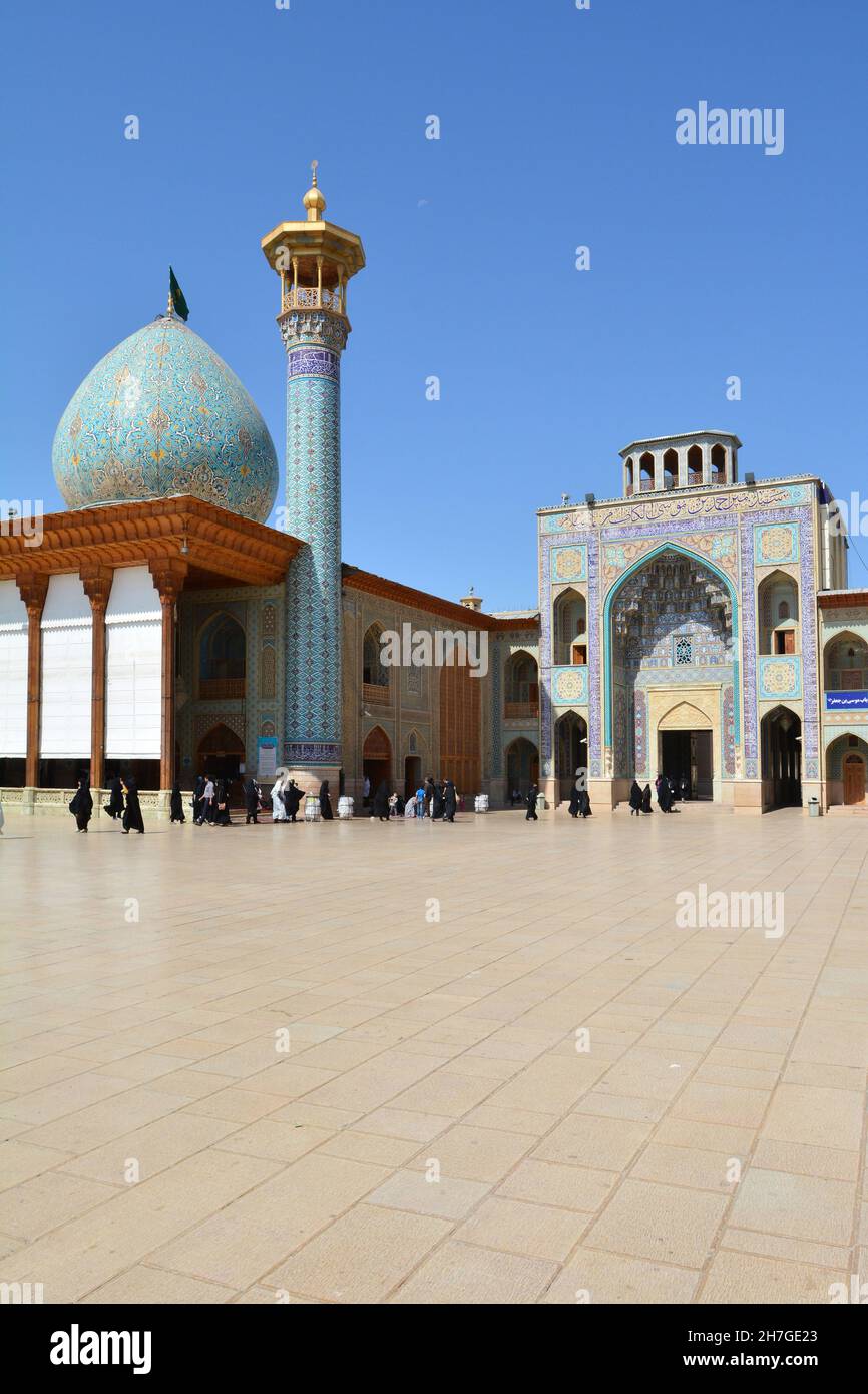 IRAN. SHIRAZ. MOSQUE OF SHAH CHERAGH AN DTOMB OF THE TWO BROTHERS OF ...