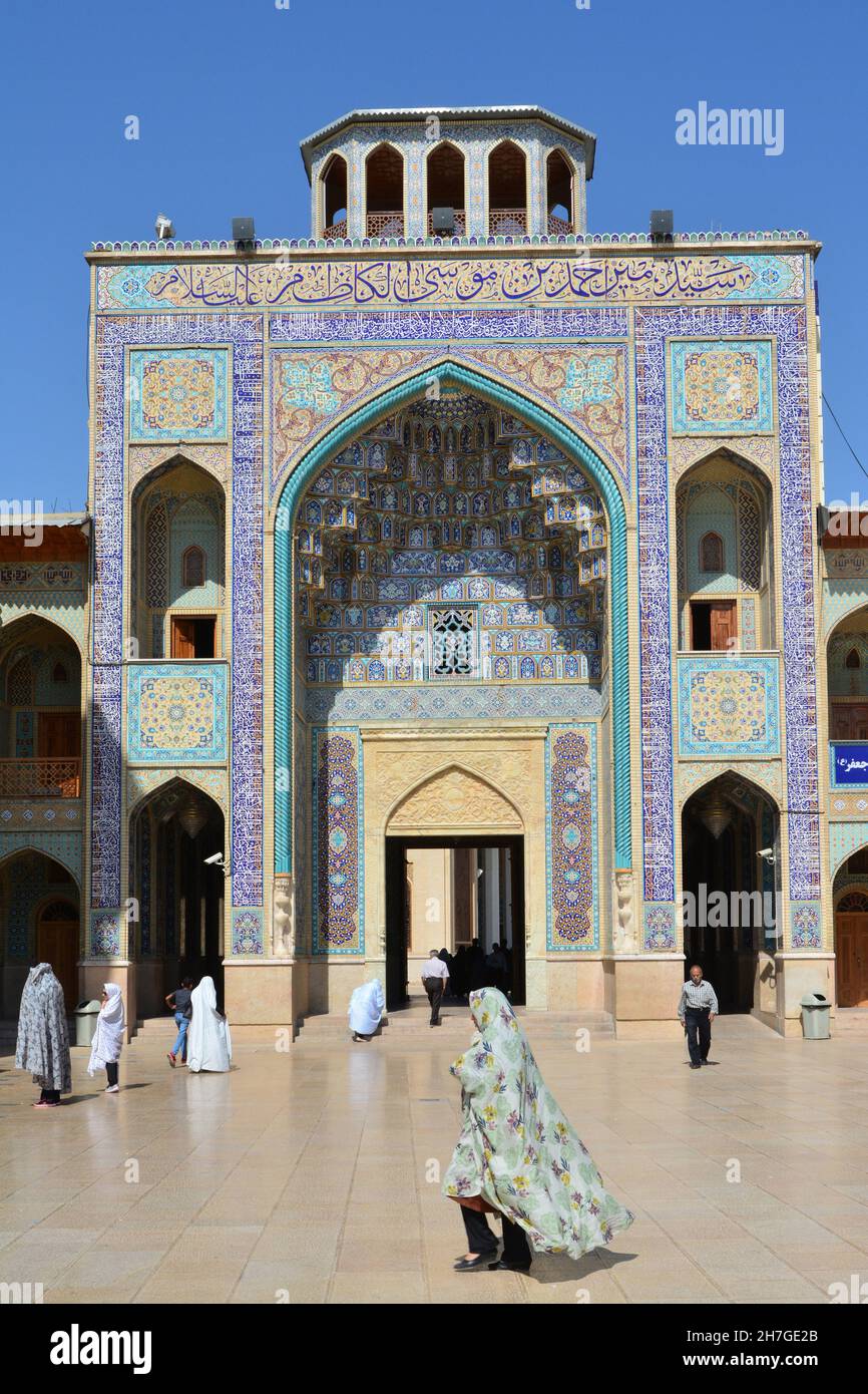 IRAN. SHIRAZ. MOSQUE OF SHAH CHERAGH AN DTOMB OF THE TWO BROTHERS OF ...