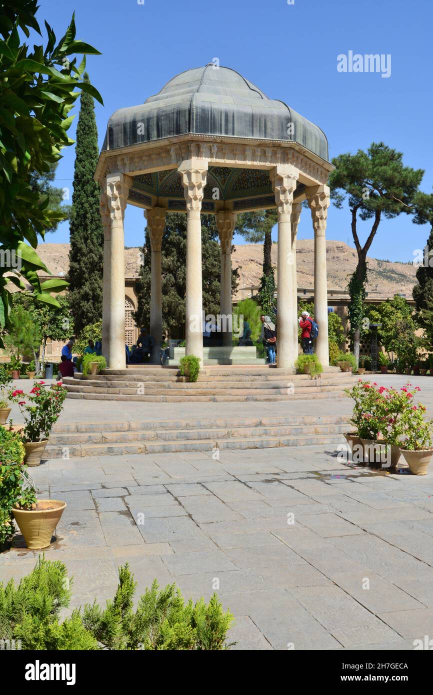 IRAN. SHIRAZ. THE TOMB OF THE POET HAFEZ (1310-1337)KNOWN FOR HIS ...