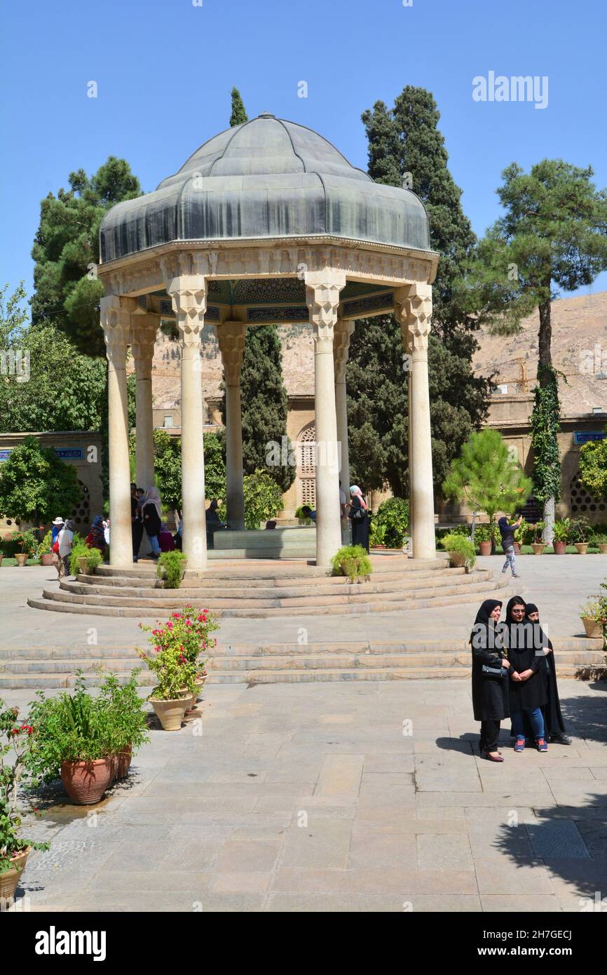 IRAN. SHIRAZ. THE TOMB OF THE POET HAFEZ (1310-1337)KNOWN FOR HIS ...