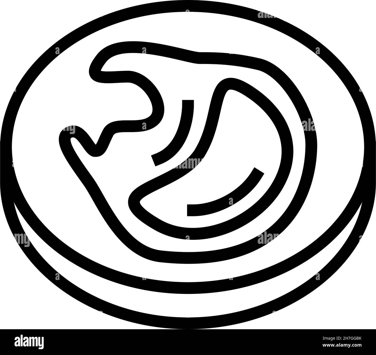 Macrophage Cell Immunity Line Icon Vector Illustration Stock Vector