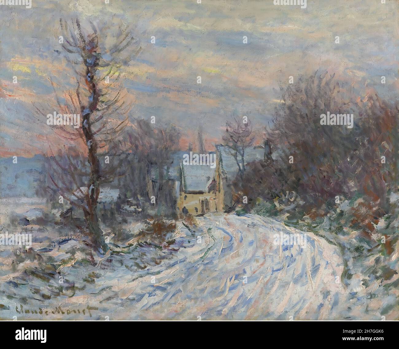 Claude Monet - Road to Giverny in Winter - 1885 Stock Photo - Alamy