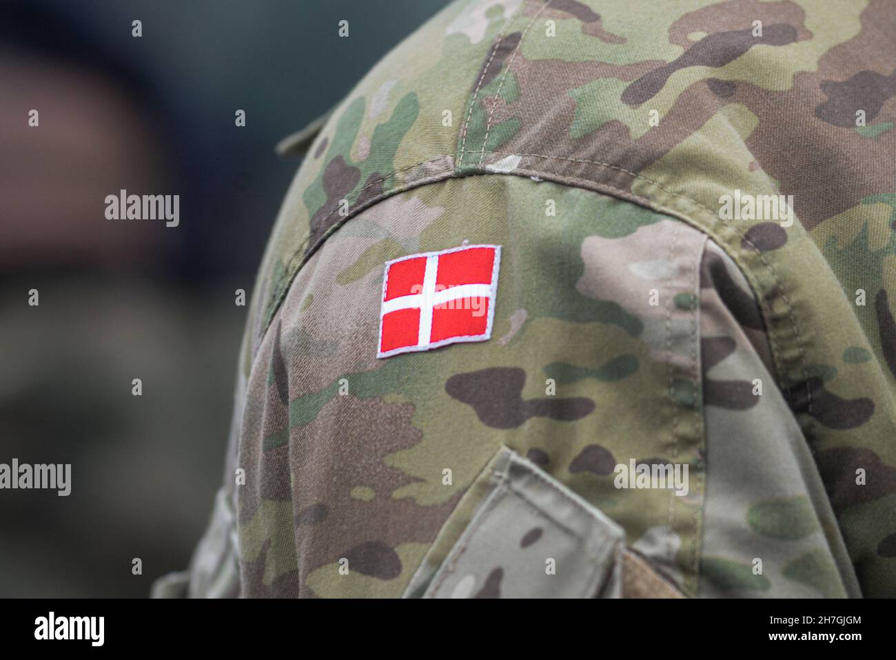 Danish army uniform with the Danish flag on the shoulder. Danish ...