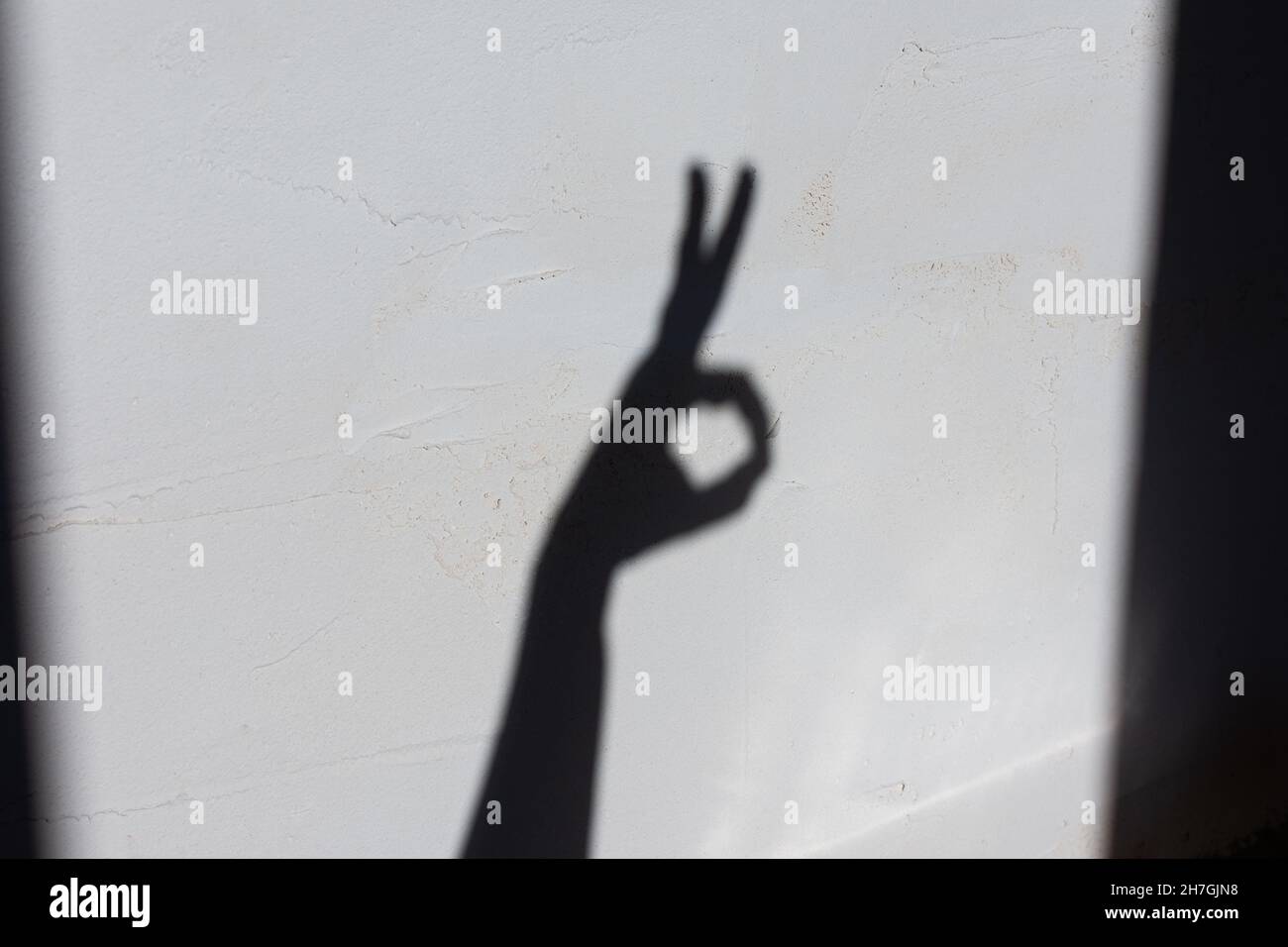 Hand rabbit silhouette white wall hi-res stock photography and images ...