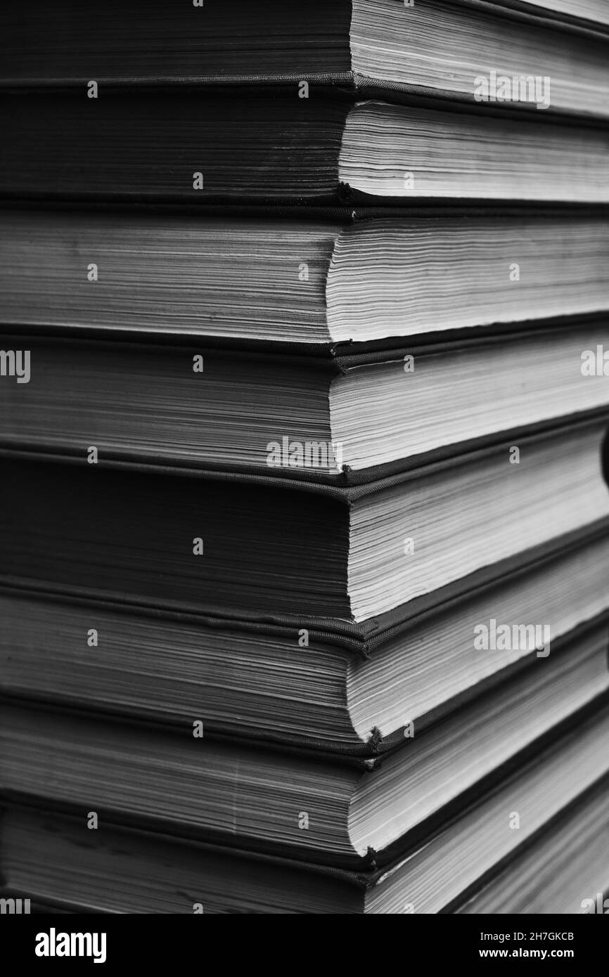 Tall Stack Of Books Black And White