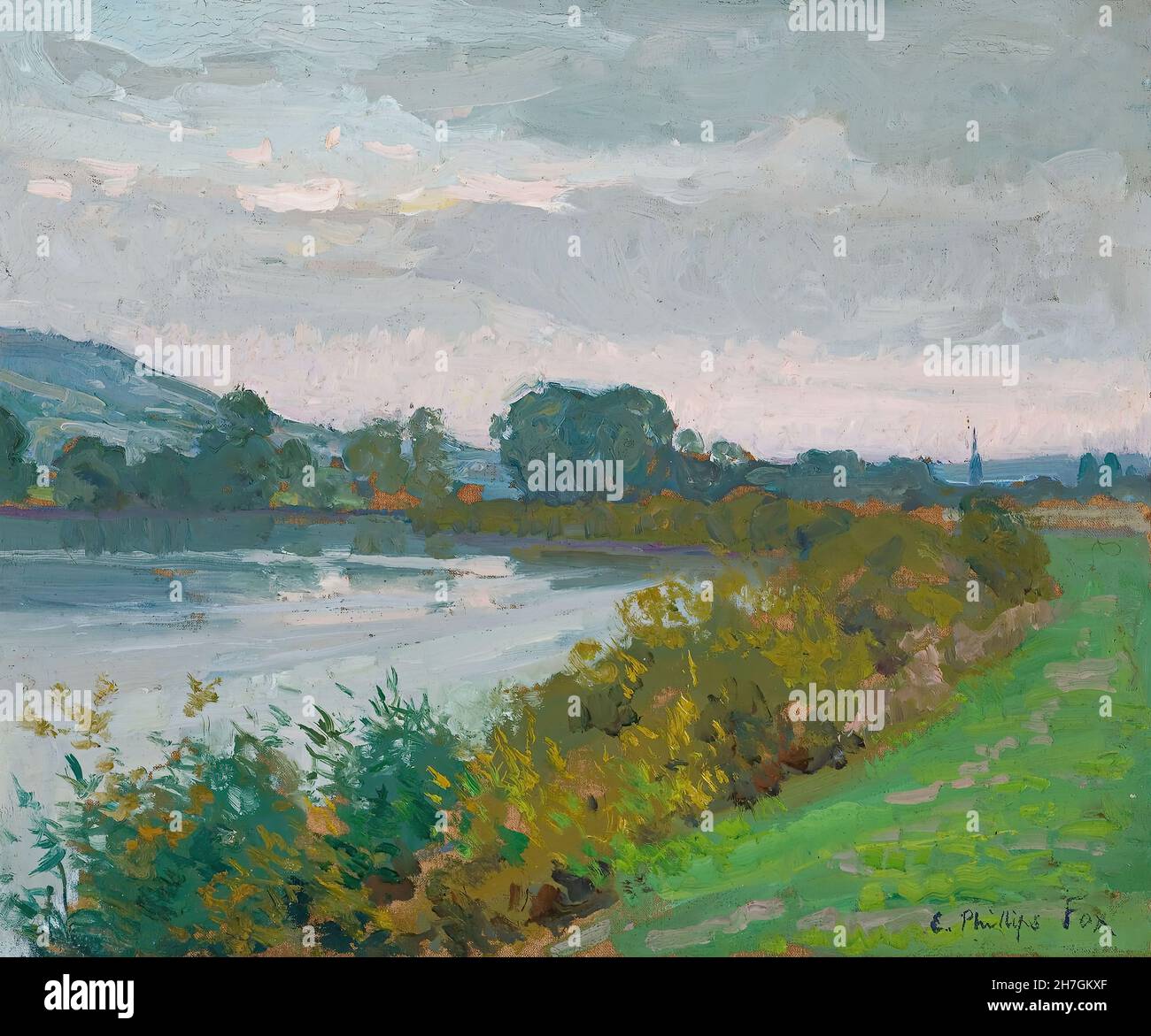 Emanuel Phillips Fox - Evening Effect - France Stock Photo - Alamy