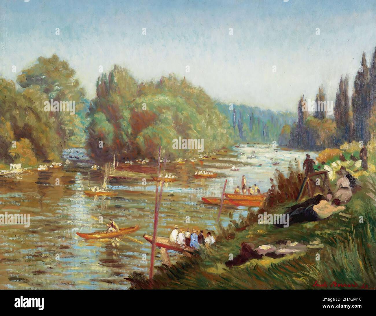Emile Bernard - The Banks of the Marne at La Varenne - 1921 Stock Photo ...