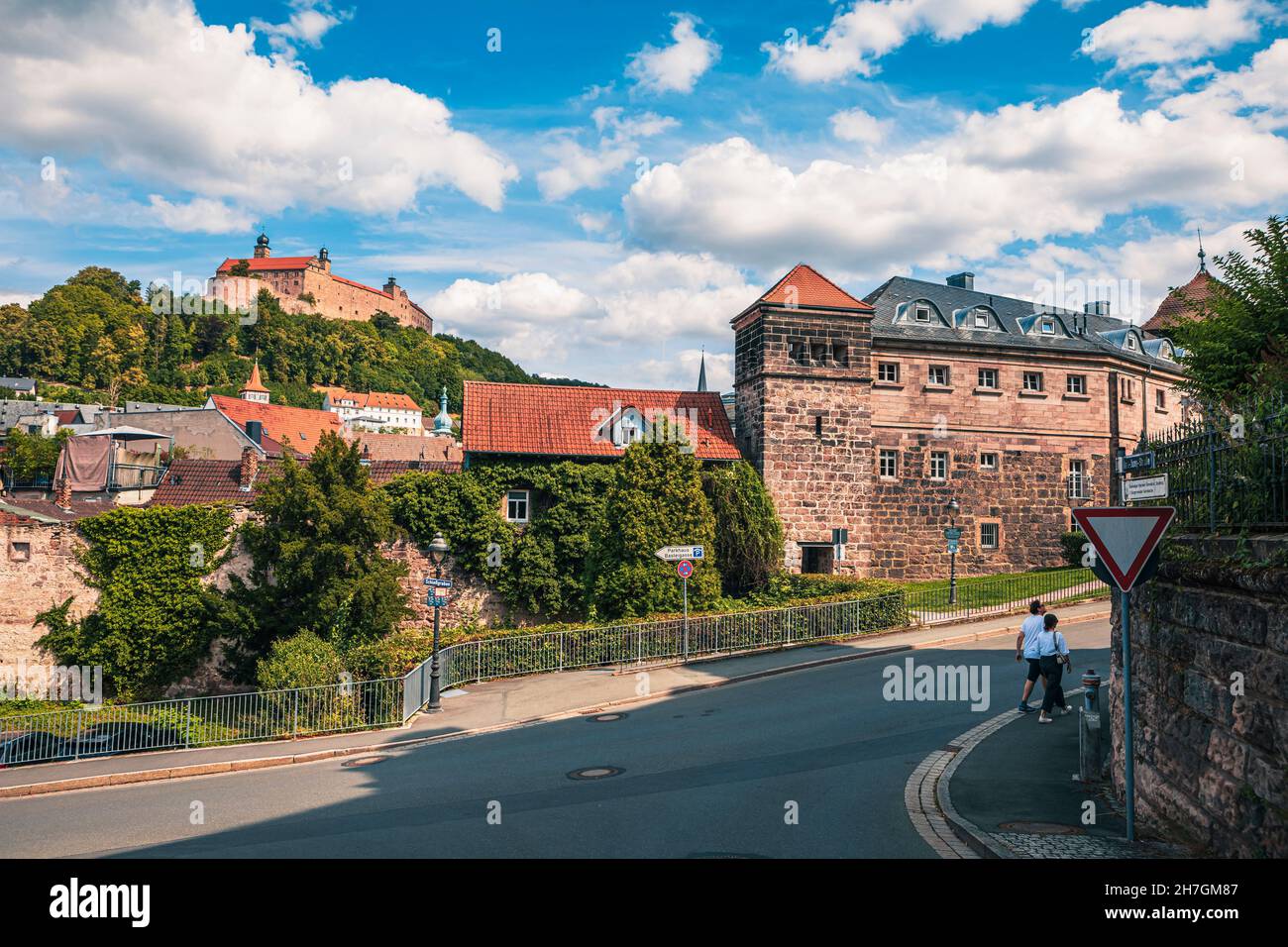 Shooting trench with a view of Plassenburg in Kulmbach, Bavaria ...