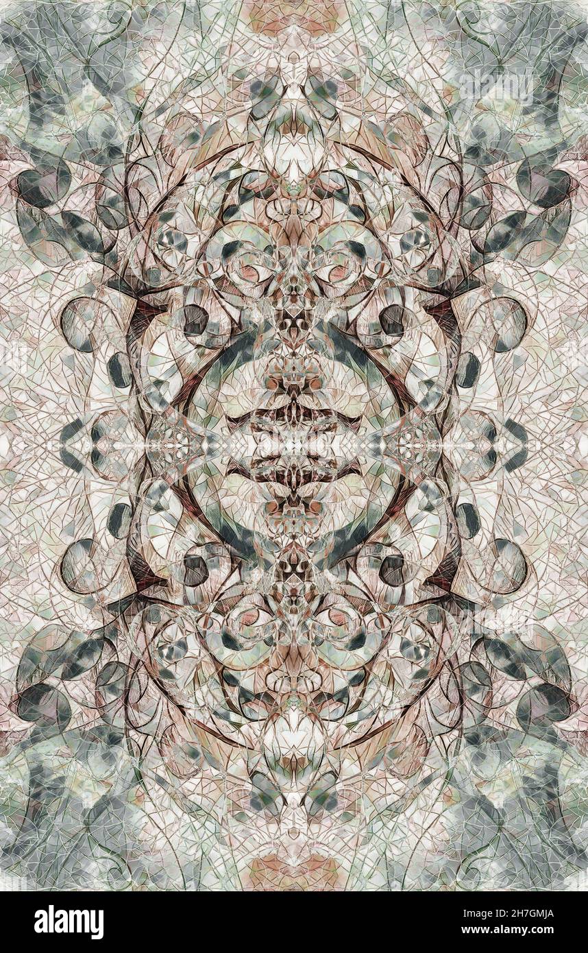 color ornamental mandala and softly blurred watercolor background Stock ...