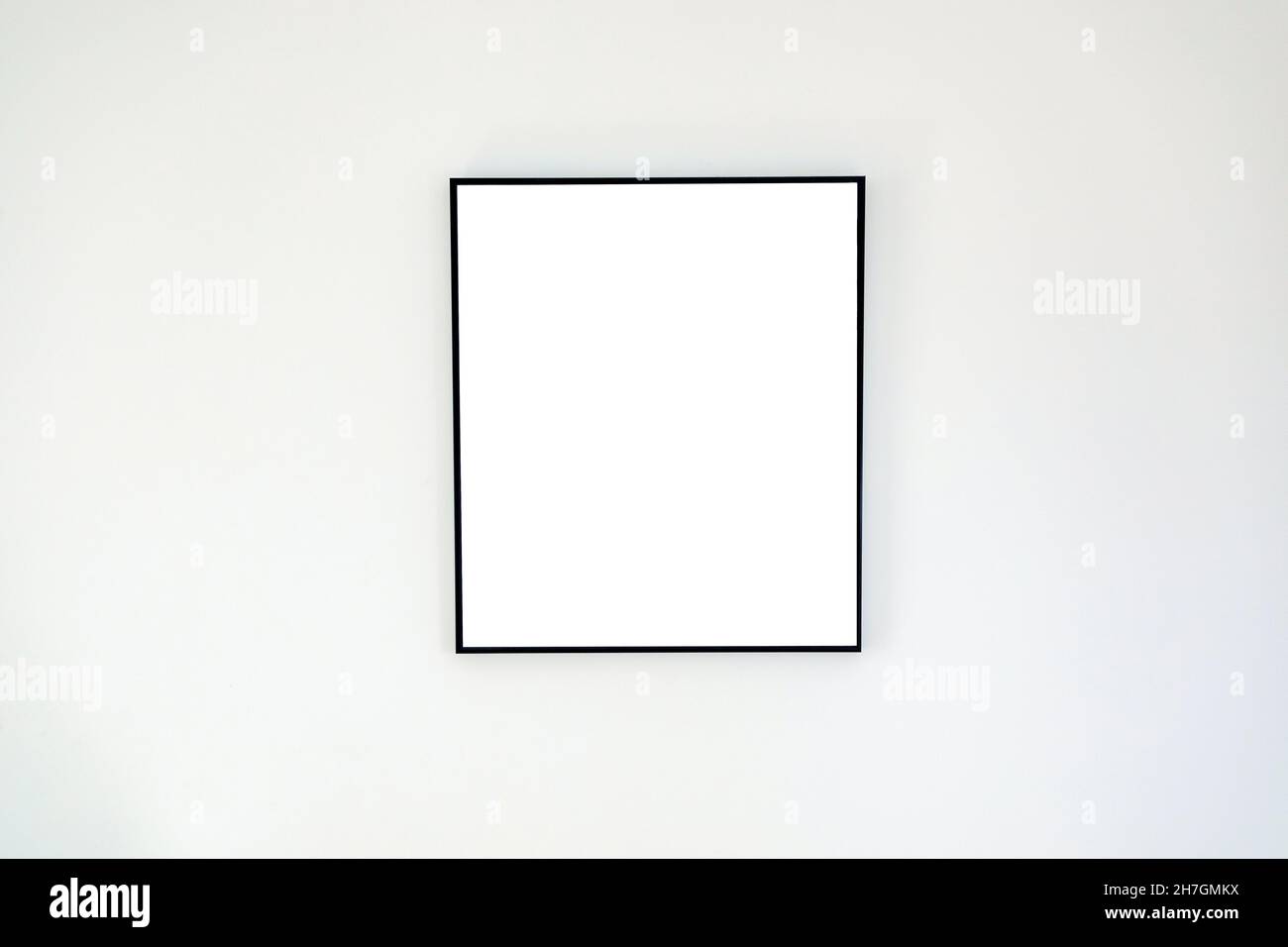 Simple black thin wooden picture frame border for modern wall isolated ...