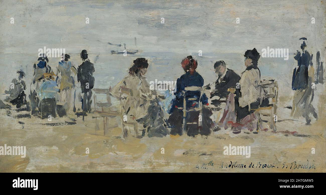Eugene Boudin - Scene on the Beach - 1883-87 Stock Photo - Alamy