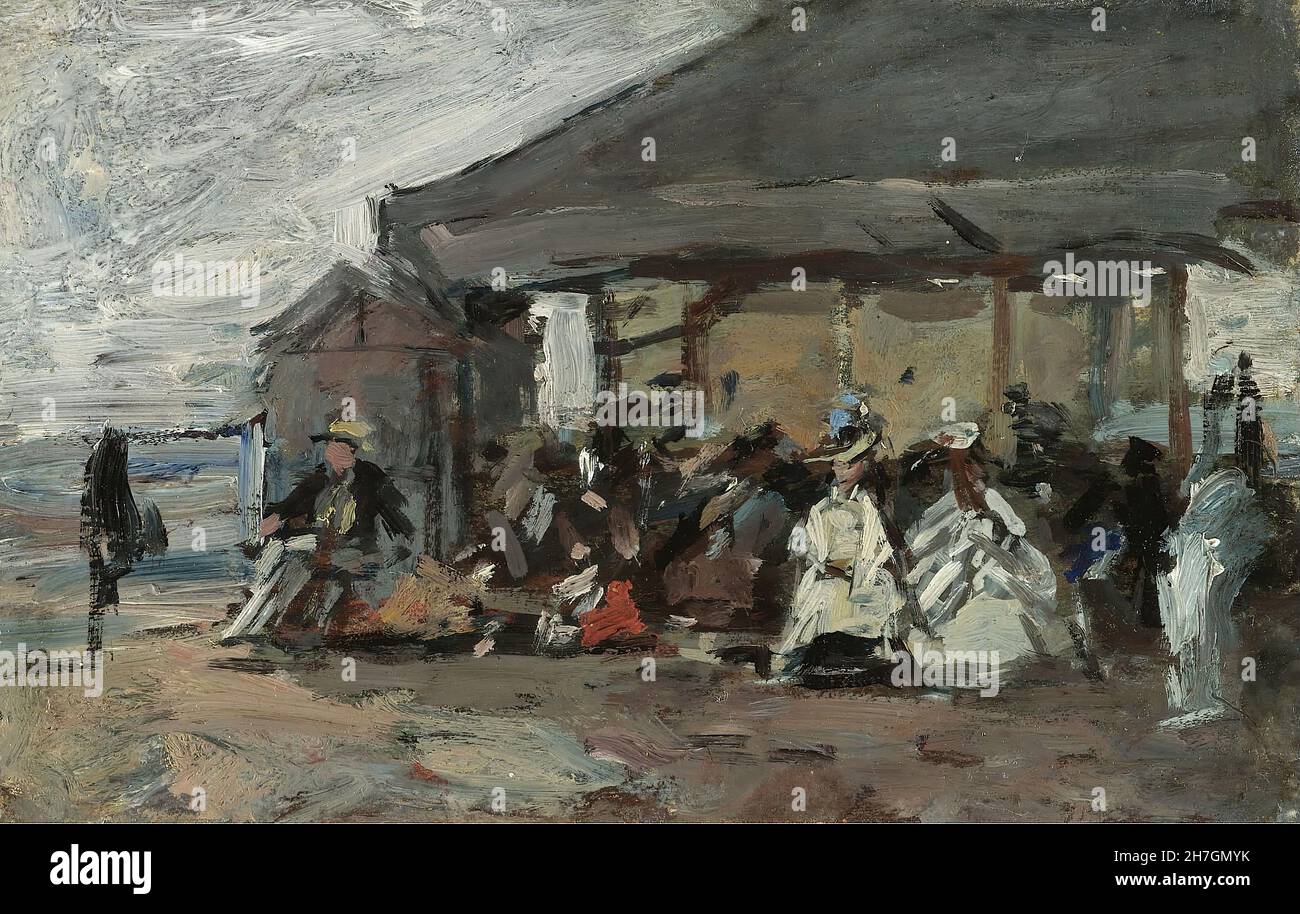 Eugene Boudin - Scene on the Beach - 1888-95 Stock Photo - Alamy