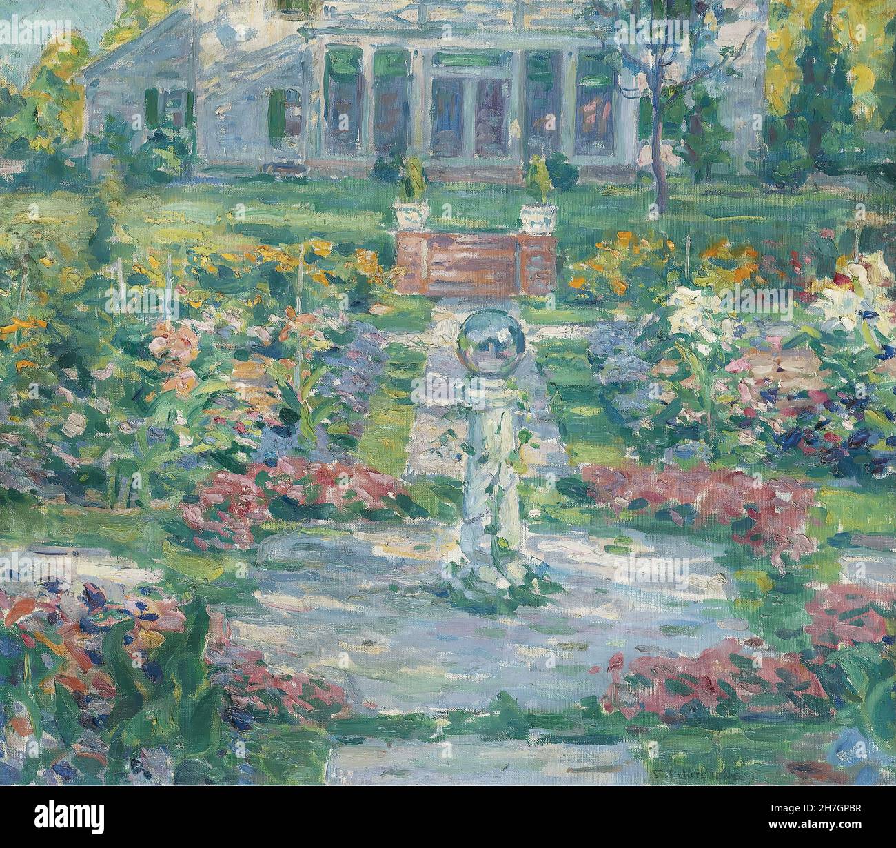 Frank Townsend Hutchens - New England Garden - 1923 Stock Photo - Alamy