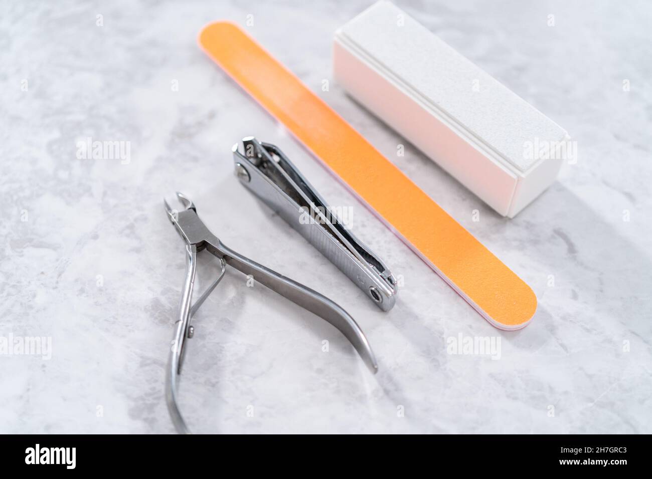 Simple manicure tool ser with nail nipper, cuticle nipper, nail filer ...
