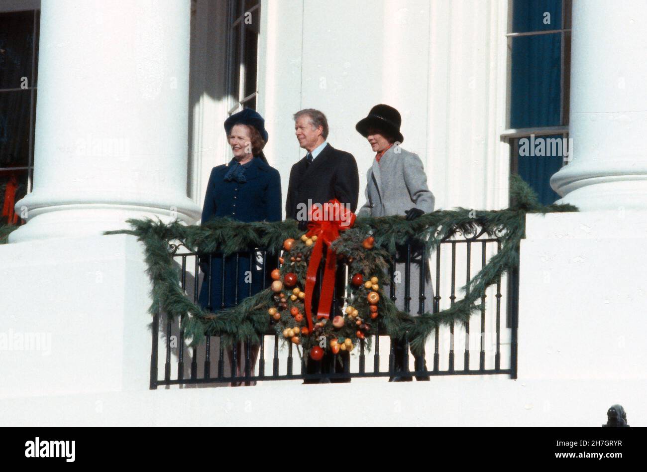 Prime Minister Margaret Thatcher of the United Kingdom, left, United ...