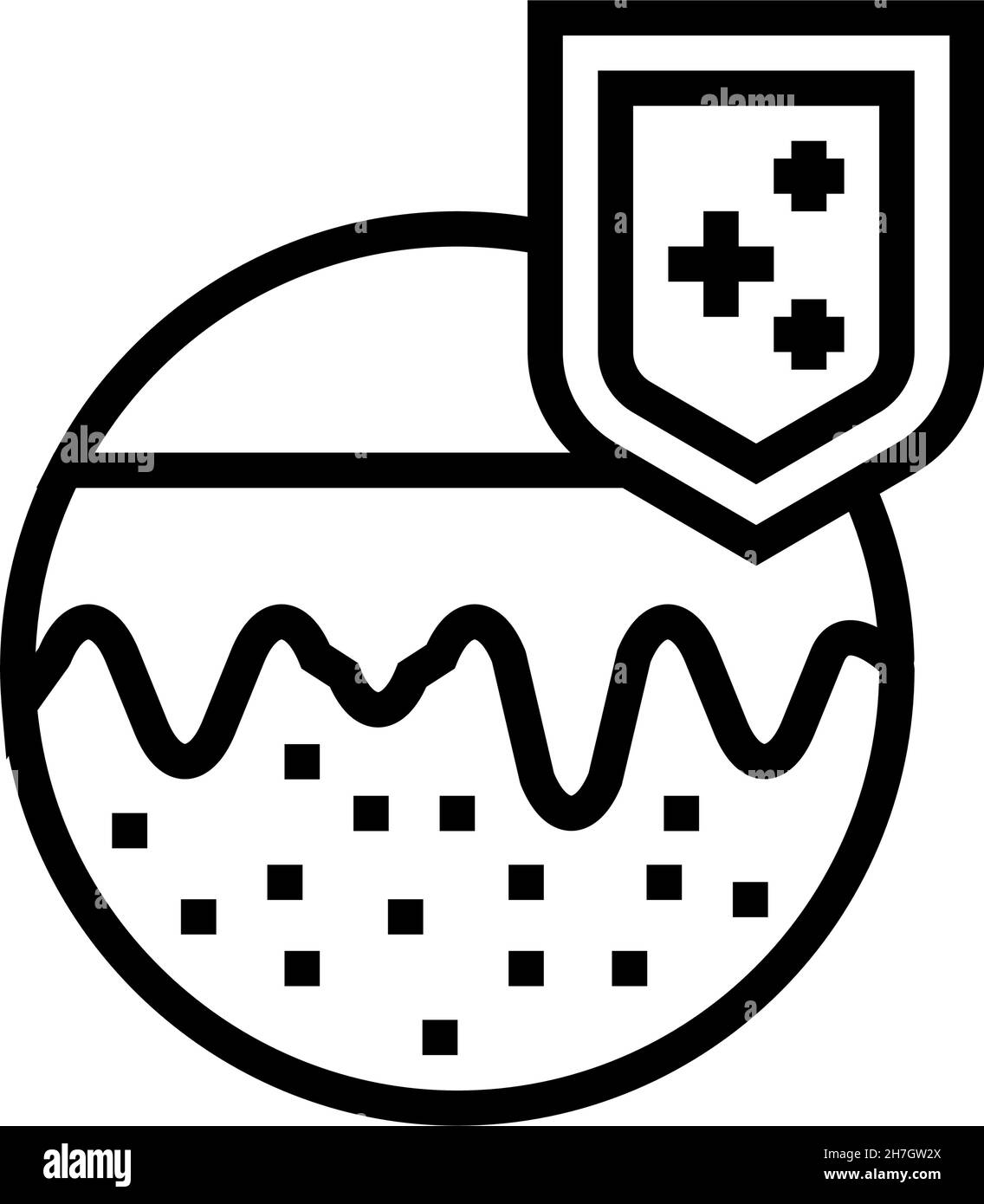 skin immunity defense line icon vector illustration Stock Vector Image ...