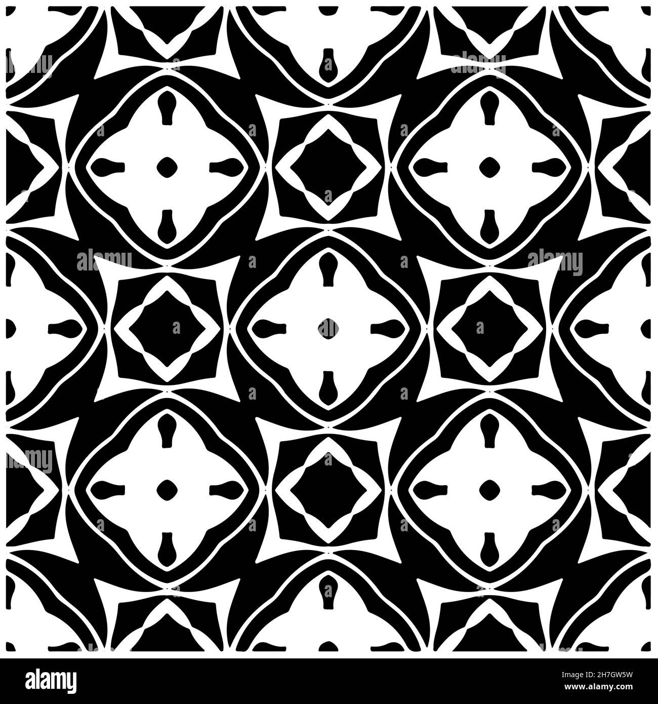 Seamless vector pattern in geometric ornamental style. Black pattern ...