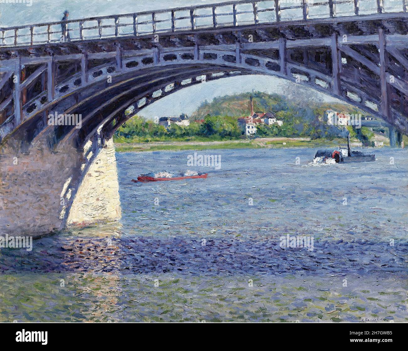 Gustave Caillebote - The Argenteuil Bridge on the Seine - 1883 Stock ...