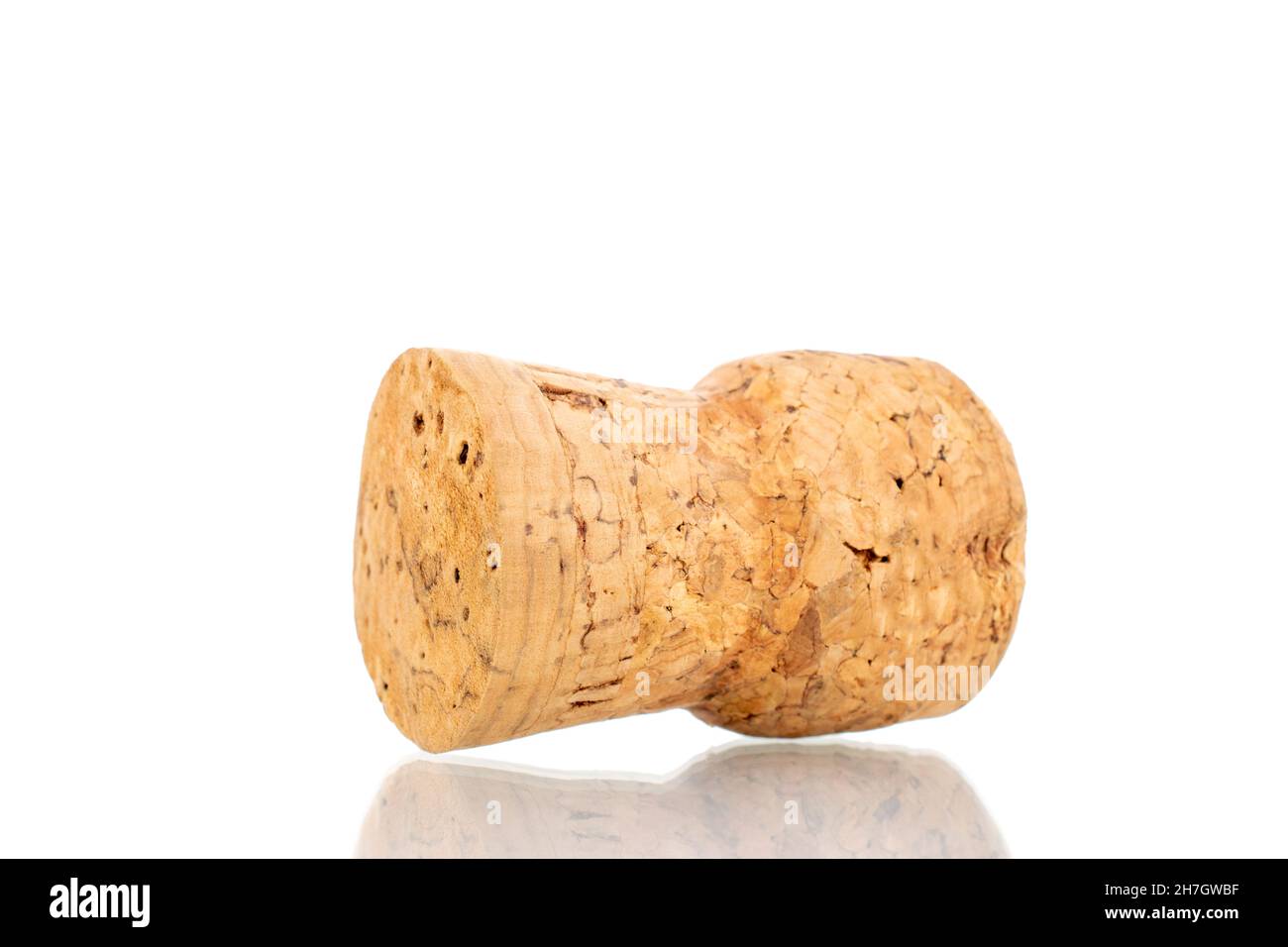 One cork for a bottle of wine, close-up, isolated on white Stock Photo ...