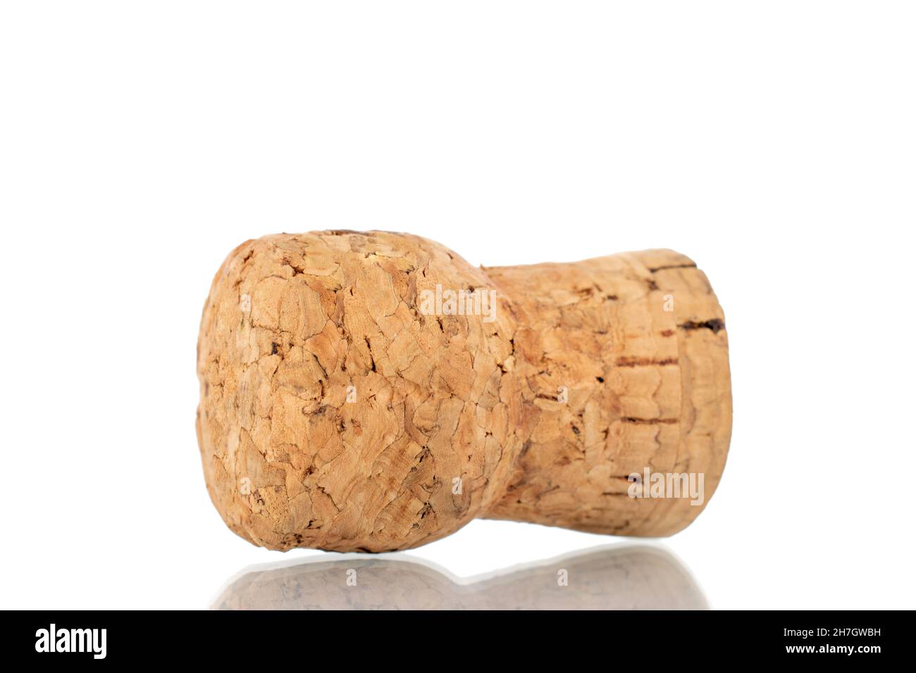 One cork for a bottle of wine, close-up, isolated on white Stock Photo ...