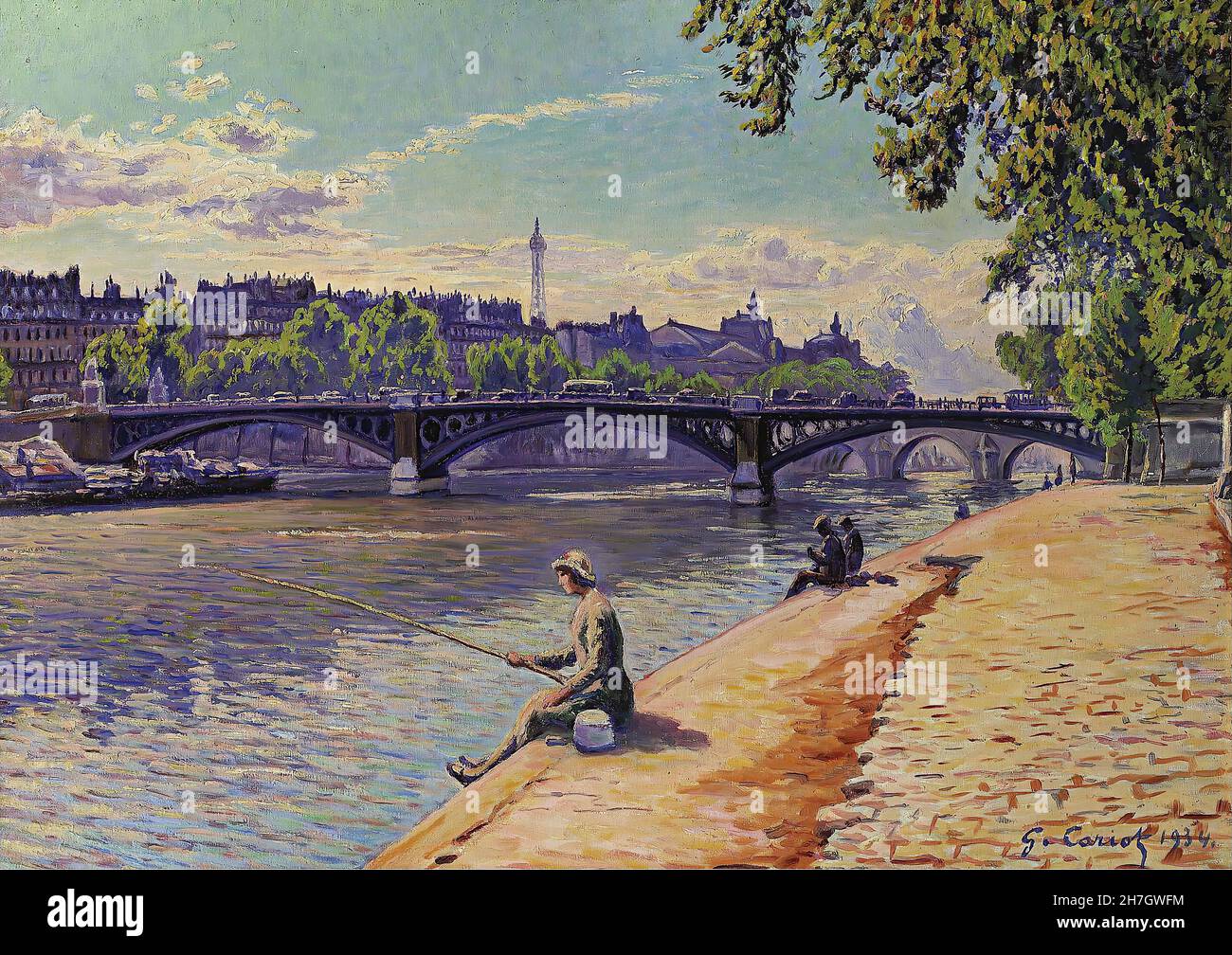 Gustave Cariot - Fishing Woman - 1934 Stock Photo - Alamy