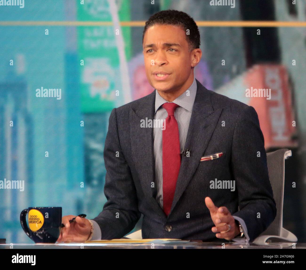 NEW YORK, NY- November 22: .T J Hoimes on the set of Good Morning ...